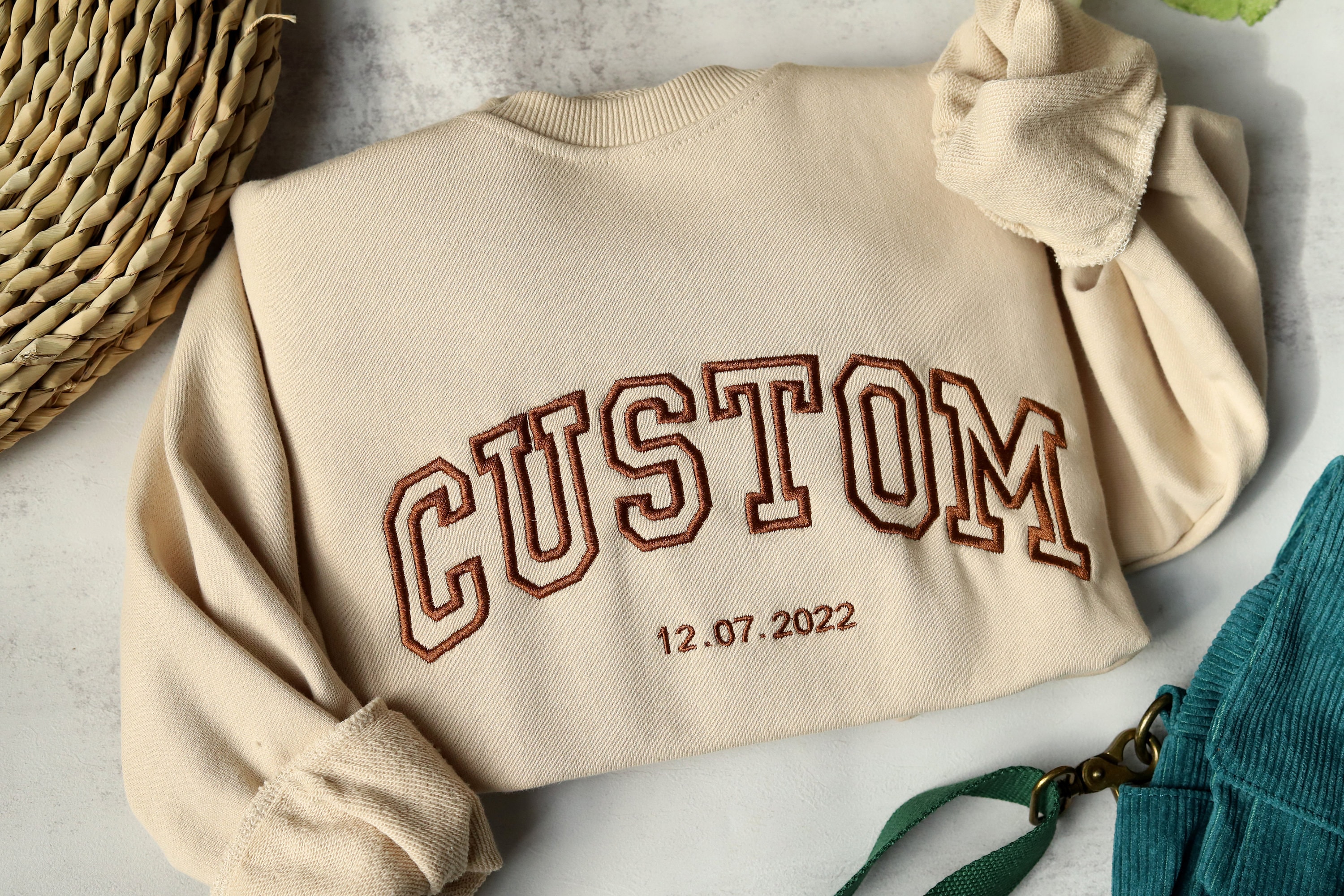Custom Personalized Embroidered Sweatshirt Alphabet Embroidery - Etsy