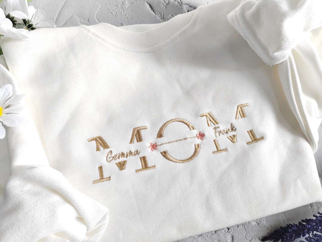 Custom Mama Emboidered Sweatshirt,mom Crewneck With Names,embroidered ...