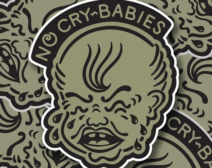 No Cry Babies Sticker Laptop Stickers Traditional Tattoo - Etsy