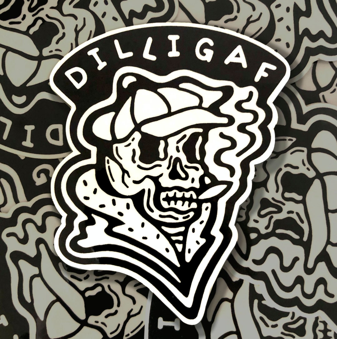 Dilligaf, Laptop Stickers, Traditional Tattoo Flash Art, Skull Art ...