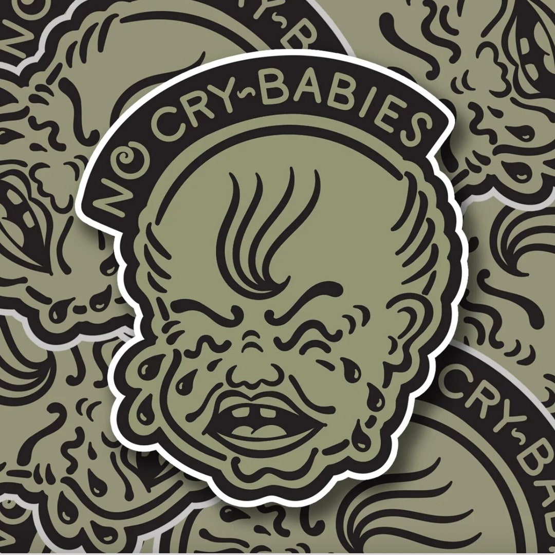 No Cry Babies Sticker, Laptop Stickers, Traditional Tattoo Flash Art ...