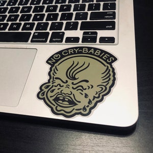 No Cry Babies Sticker, Laptop Stickers, Traditional Tattoo Flash Art ...
