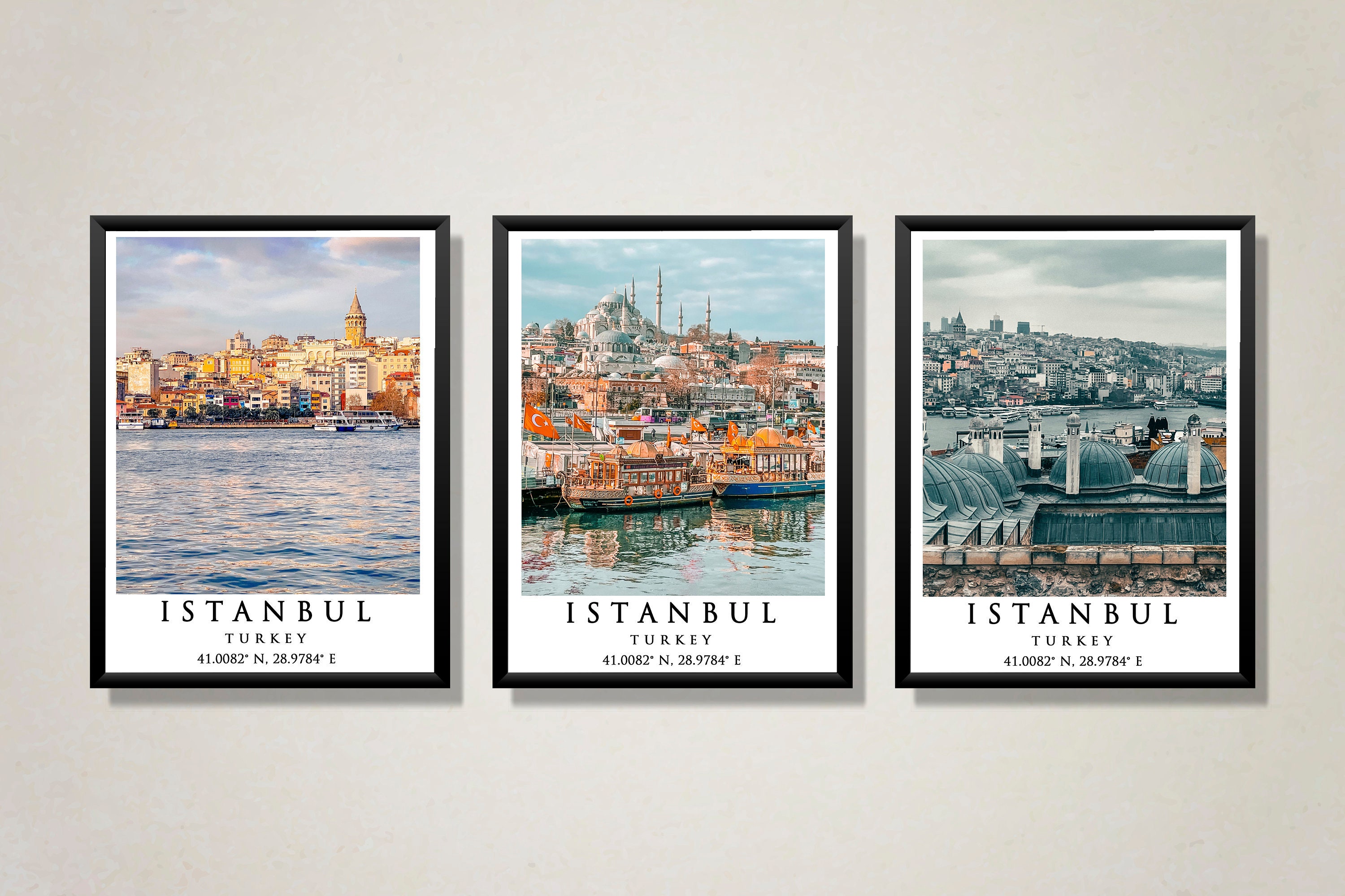 Set of Three Istanbul Türkiye Wall Art Prints - Etsy