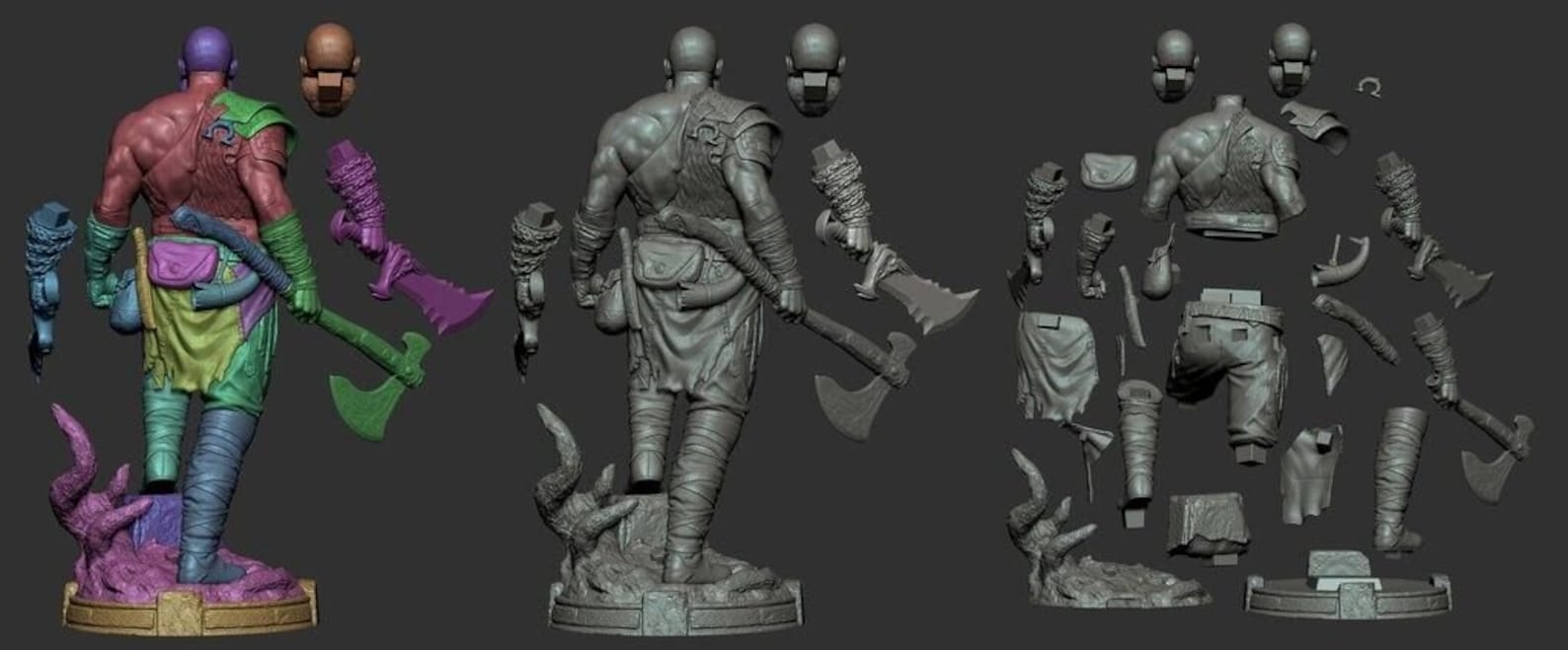 Kratos God of War Ragnarok Resin 3d Printed DIY Model Kit Various ...
