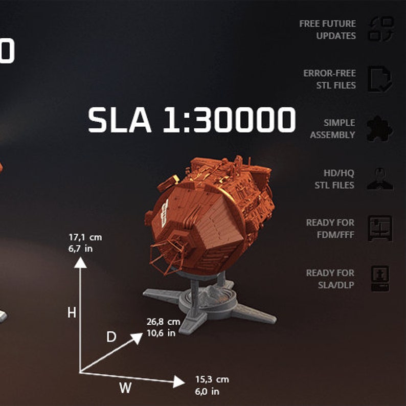 Red Dwarf Mining Space Ship Resin 3d Printed DIY Model Kit - Etsy