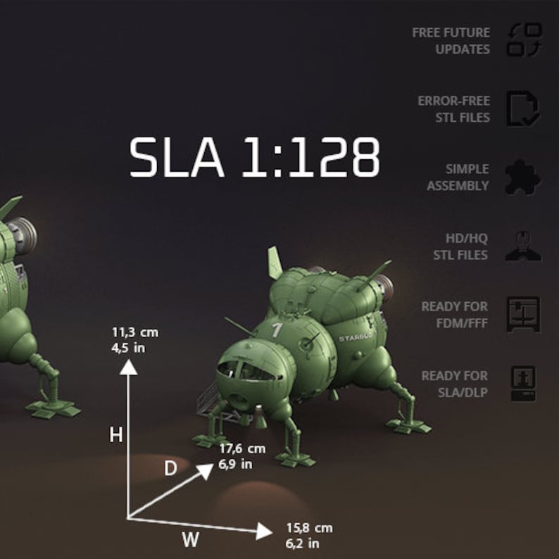 Starbug Red Dwarf Space Ship Resin 3d Printed DIY Model Kit - Etsy UK