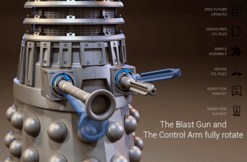 Dalek From Dr Who Resin 3d Printed DIY Model Kit Unpainted 1-4 - Etsy ...