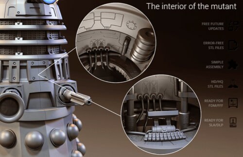 Dalek From Dr Who Resin 3d Printed DIY Model Kit Unpainted 1-4 - Etsy