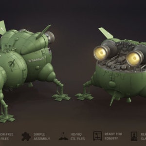 Starbug Red Dwarf Space Ship Resin 3d Printed DIY Model Kit Various ...