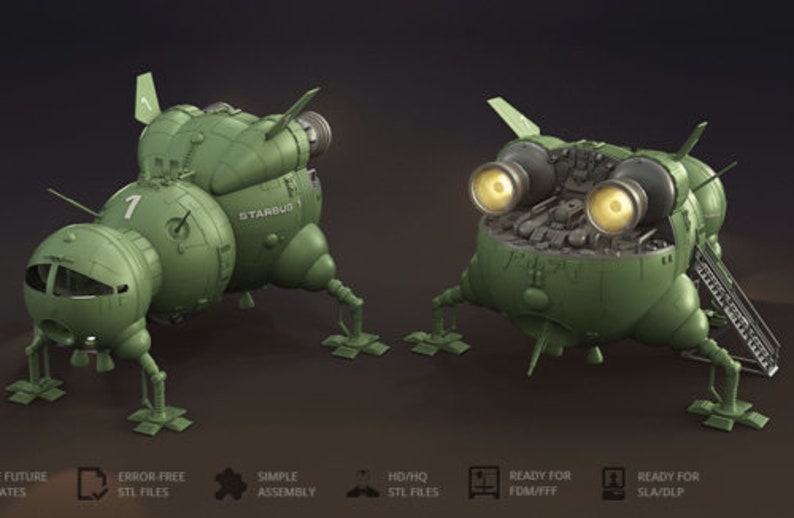 Starbug Red Dwarf Space Ship Resin 3d Printed DIY Model Kit - Etsy UK