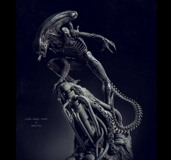 Alien Xenomorph Resin 3d Printed DIY Model Kit Figure 20cm - Etsy