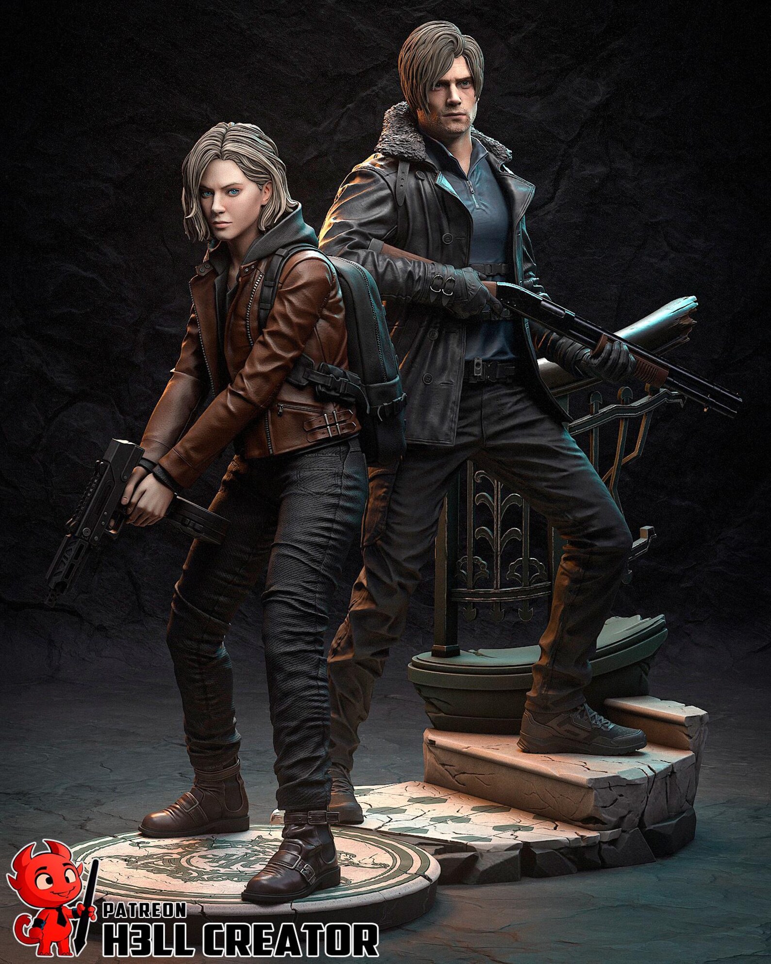 Leon Kennedy & Grace Ashcroft Resident Evil RE9 Requiem Resin 3d ...