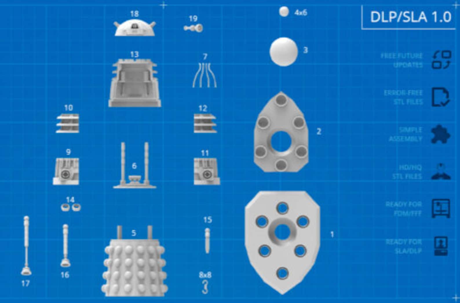 Dalek From Dr Who Resin 3d Printed DIY Model Kit Unpainted 1-4 - Etsy