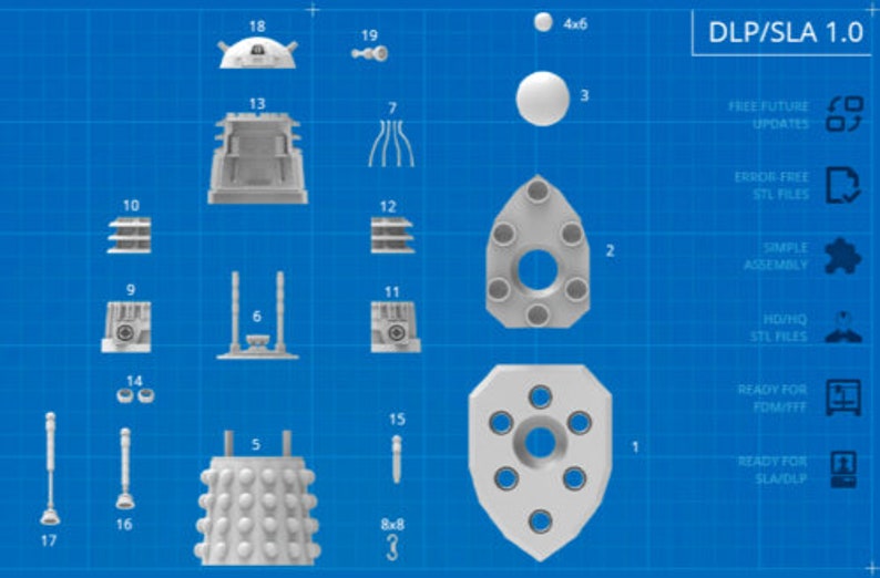 Dalek From Dr Who Resin 3d Printed DIY Model Kit Unpainted 1-4 - Etsy
