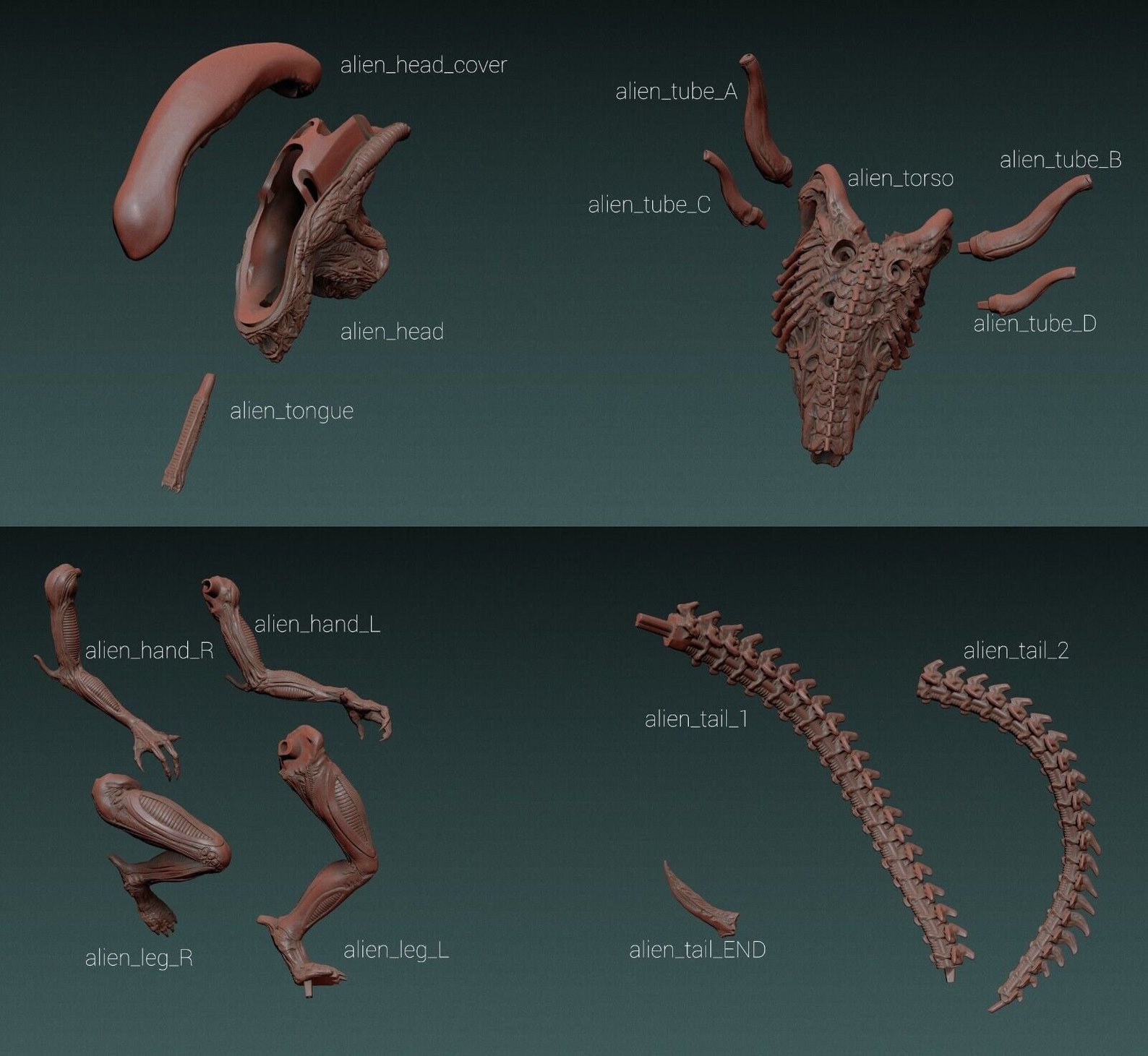 Alien Xenomorph Resin 3d Printed DIY Model Kit Figure 20cm Tall - Etsy UK