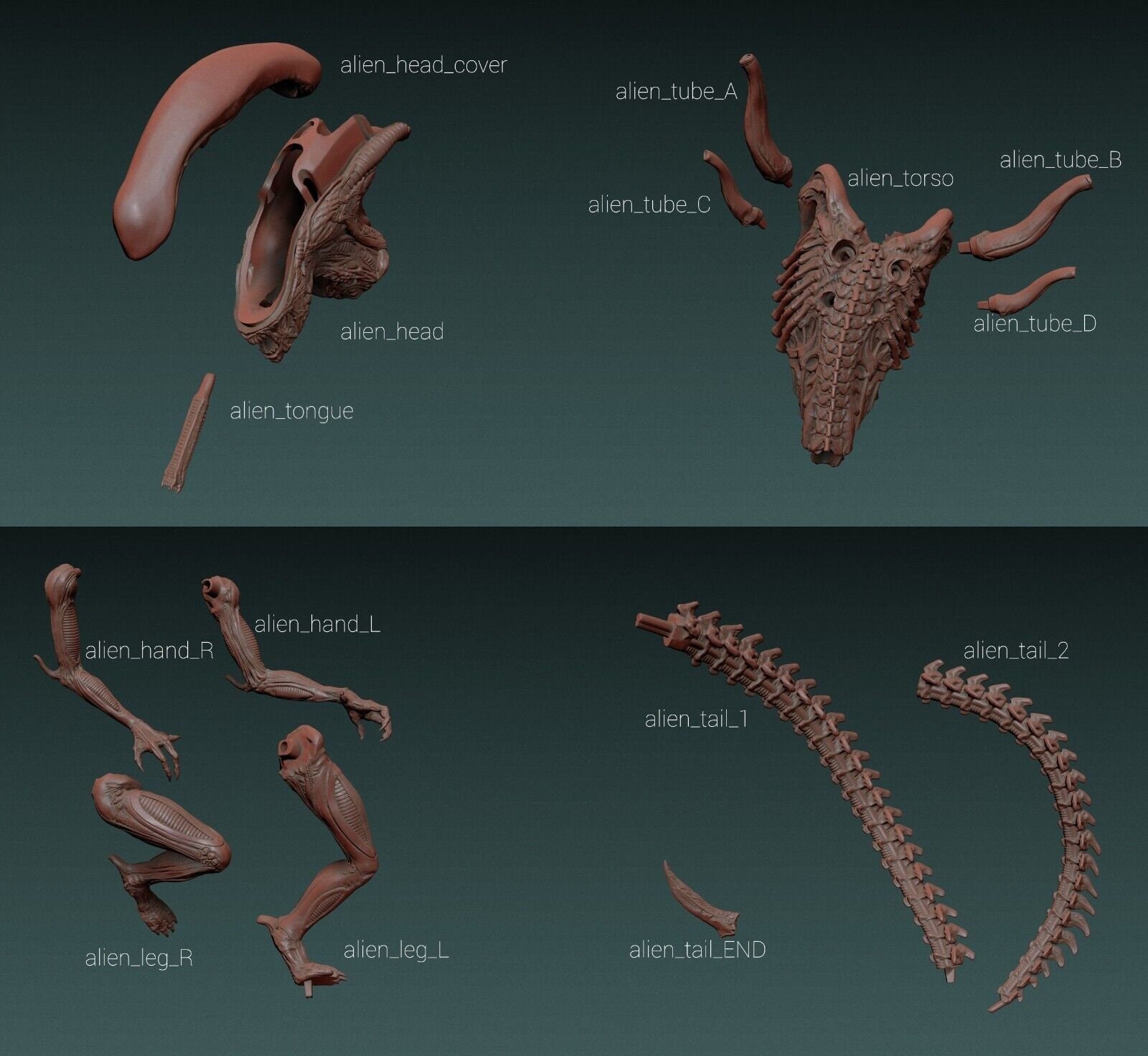 Alien Xenomorph Resin 3d Printed DIY Model Kit Figure 20cm - Etsy UK