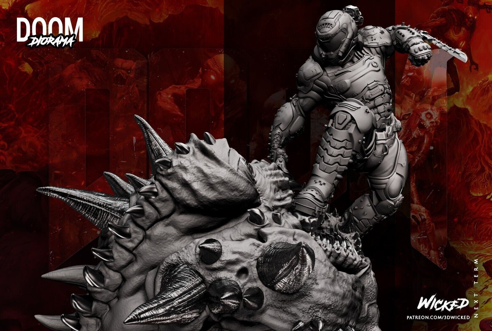 Doom Slayer Diorama Resin 3d Printed DIY Model Kit 1:10 Scale - Etsy UK