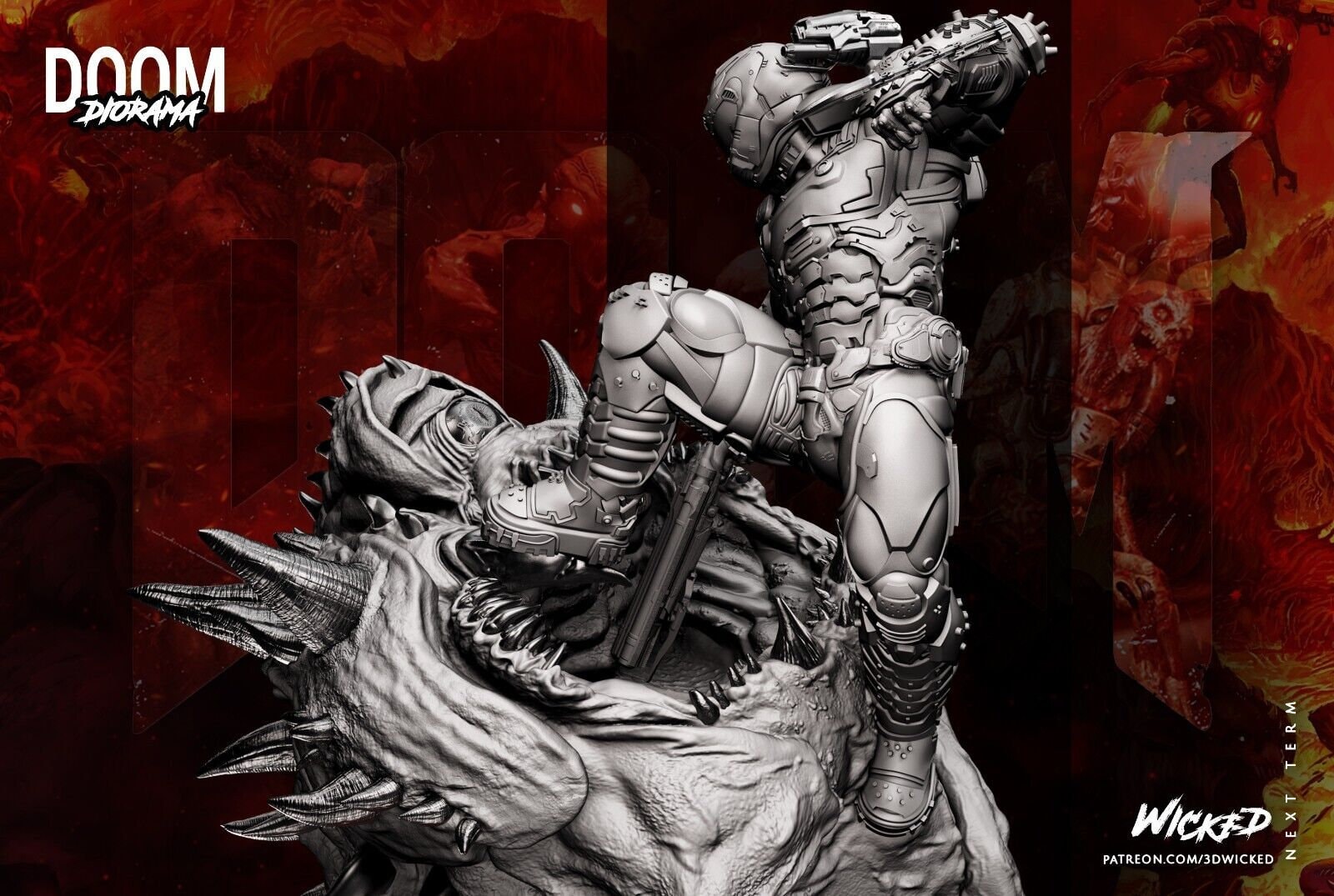 Doom Slayer Diorama Resin 3d Printed DIY Model Kit 1:10 Scale - Etsy UK