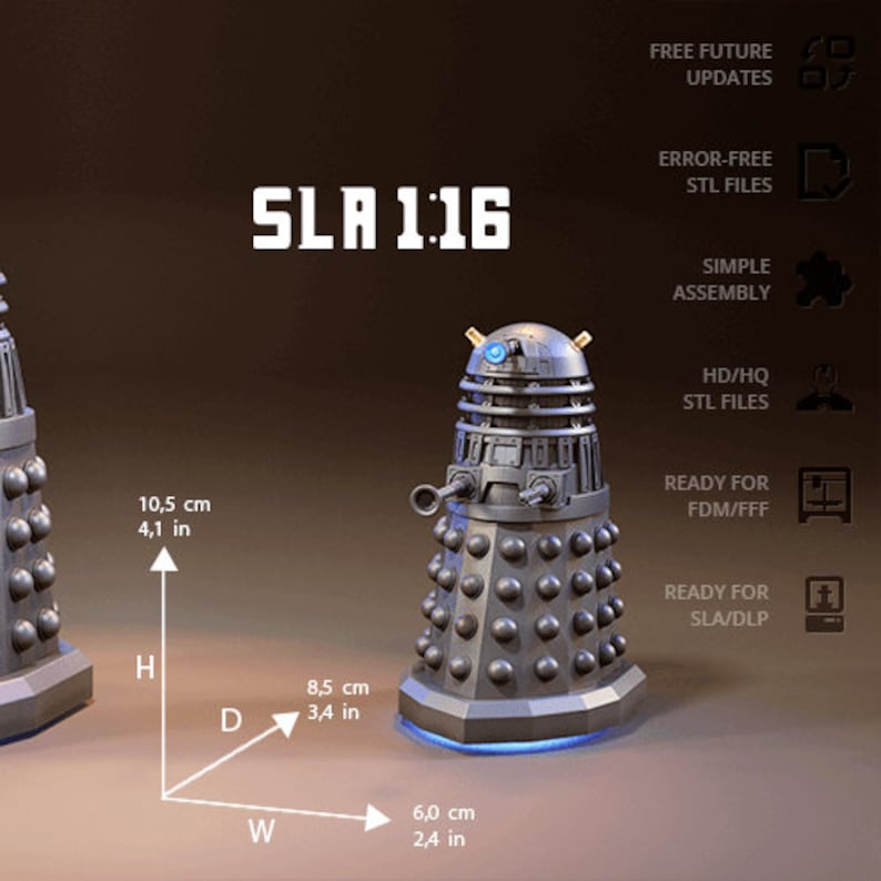 Dalek From Dr Who Resin 3d Printed DIY Model Kit Unpainted 1-4 - Etsy