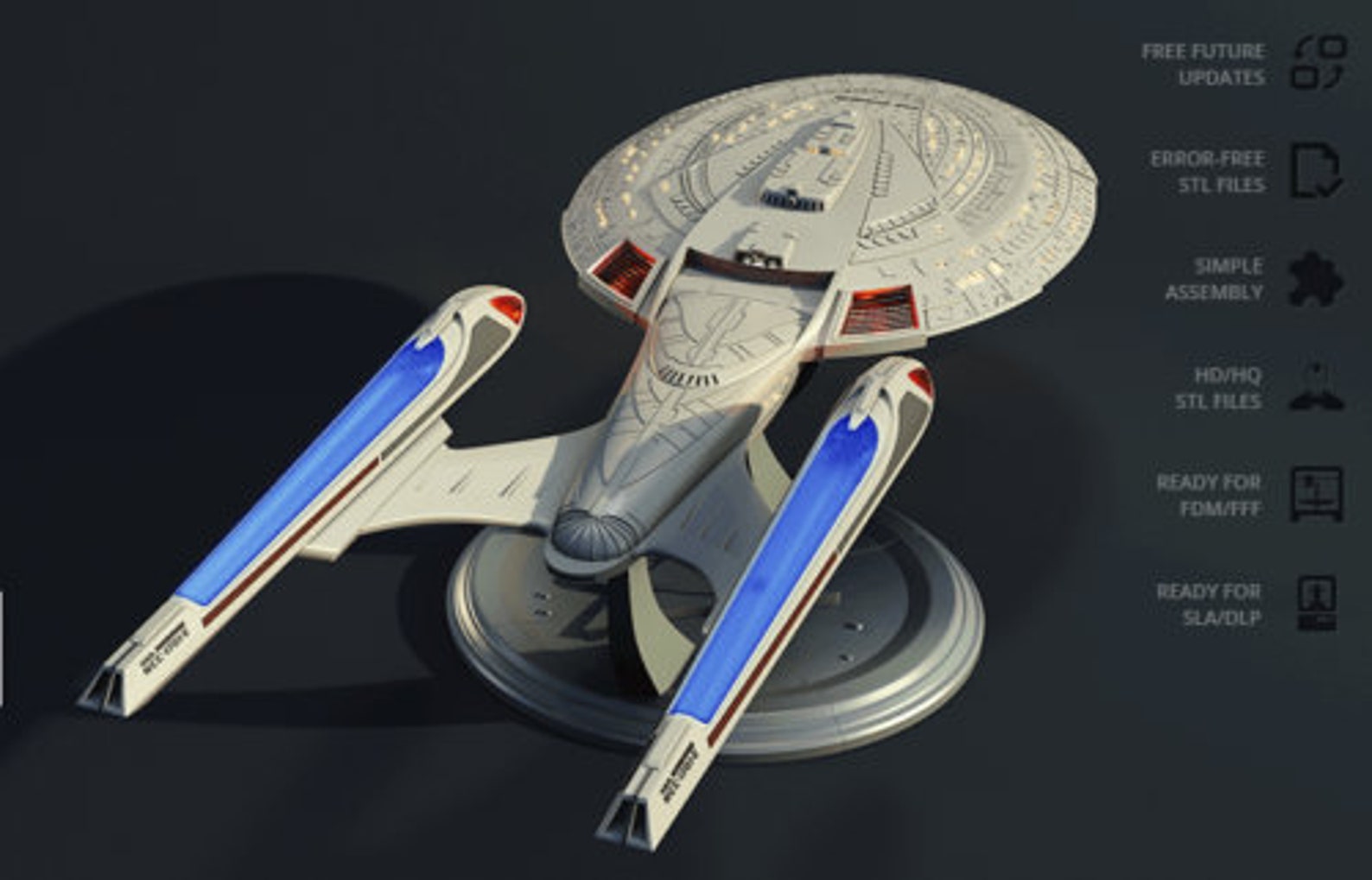USS Enterprise NCC-1701-E Star Trek Resin 3d Printed DIY Model - Etsy