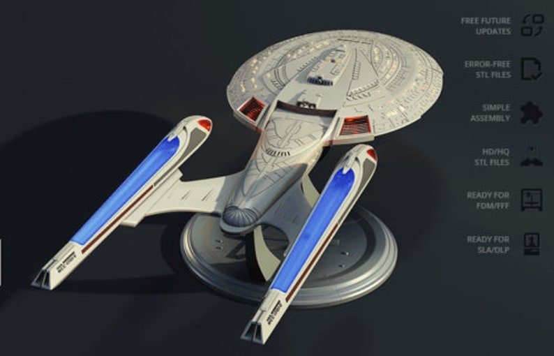 USS Enterprise NCC-1701-E Star Trek Resin 3d Printed DIY Model Kit - Etsy