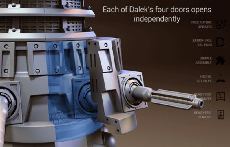 Dalek From Dr Who Resin 3d Printed DIY Model Kit Unpainted 1-4 to 1-16 ...