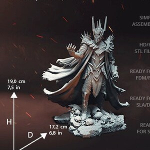 The Dark Lord Sauron Lord of the Rings LOTR Resin 3d Printed DIY Model ...