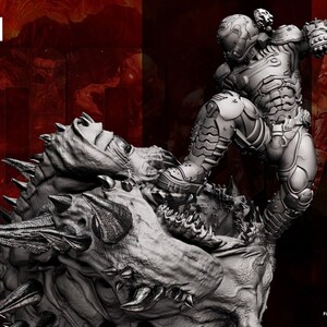 Doom Slayer Diorama Resin 3d Printed DIY Model Kit 1:10 Scale - Etsy UK