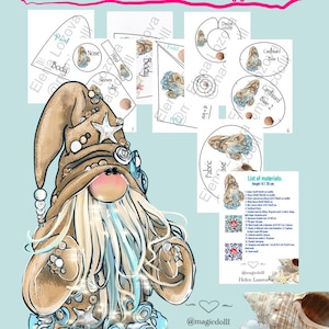 Pattern Pdf Scandinavian Pearl Gnome Sea Gnome Gnome With Seashells ...
