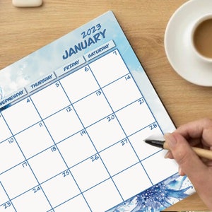 2023 Watercolor Flowers Digital Calendar Printable - Etsy