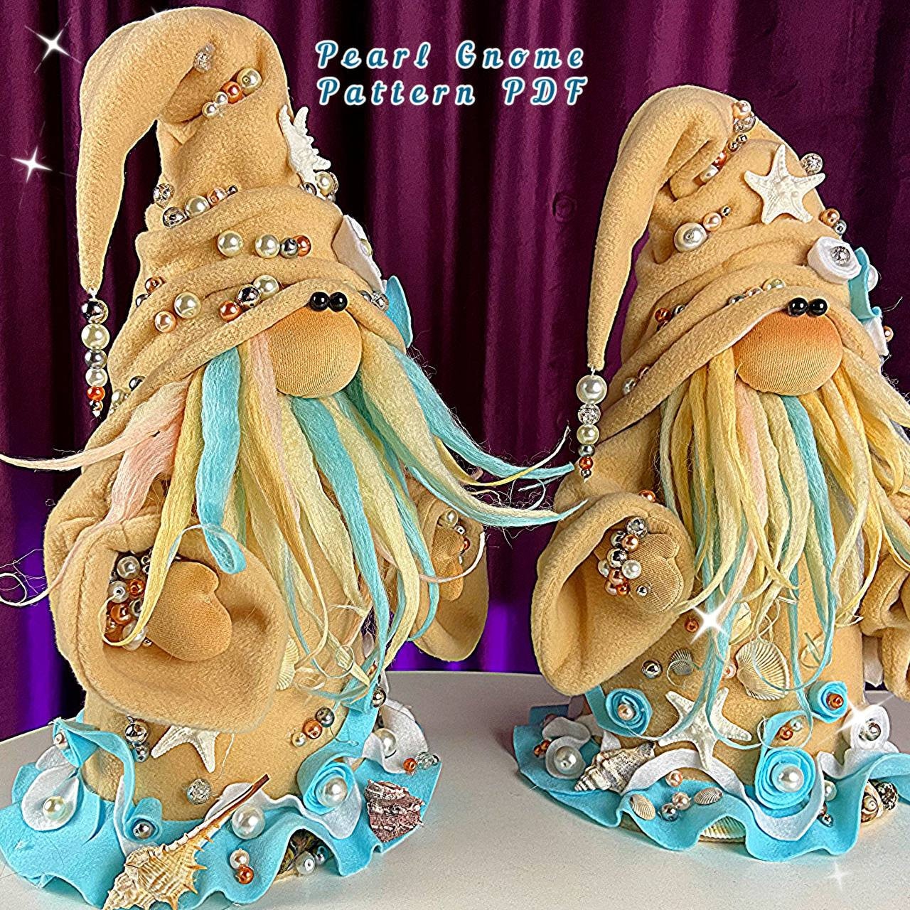 Pattern Pdf Scandinavian Pearl Gnome Sea Gnome Gnome With Seashells ...