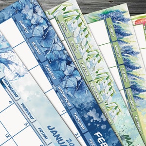 2023 Watercolor Flowers Digital Calendar Printable - Etsy