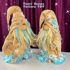 Pattern Pdf Scandinavian Pearl Gnome Sea Gnome Gnome With Seashells ...
