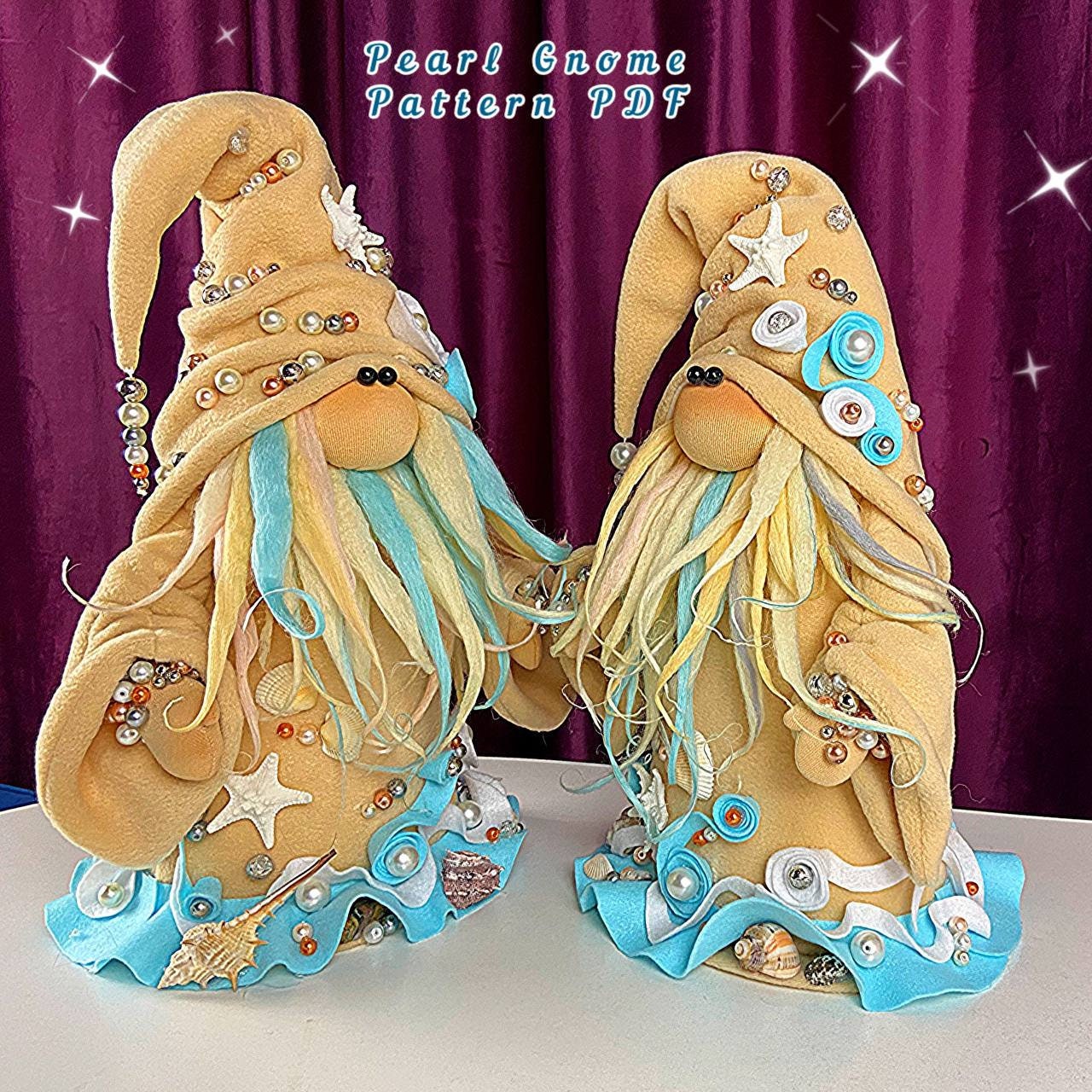 Pattern Pdf Scandinavian Pearl Gnome Sea Gnome Gnome With Seashells ...