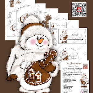 Set 2 Christmas Patterns Pdf: Santa Claus + Gingerbread Snowman ...