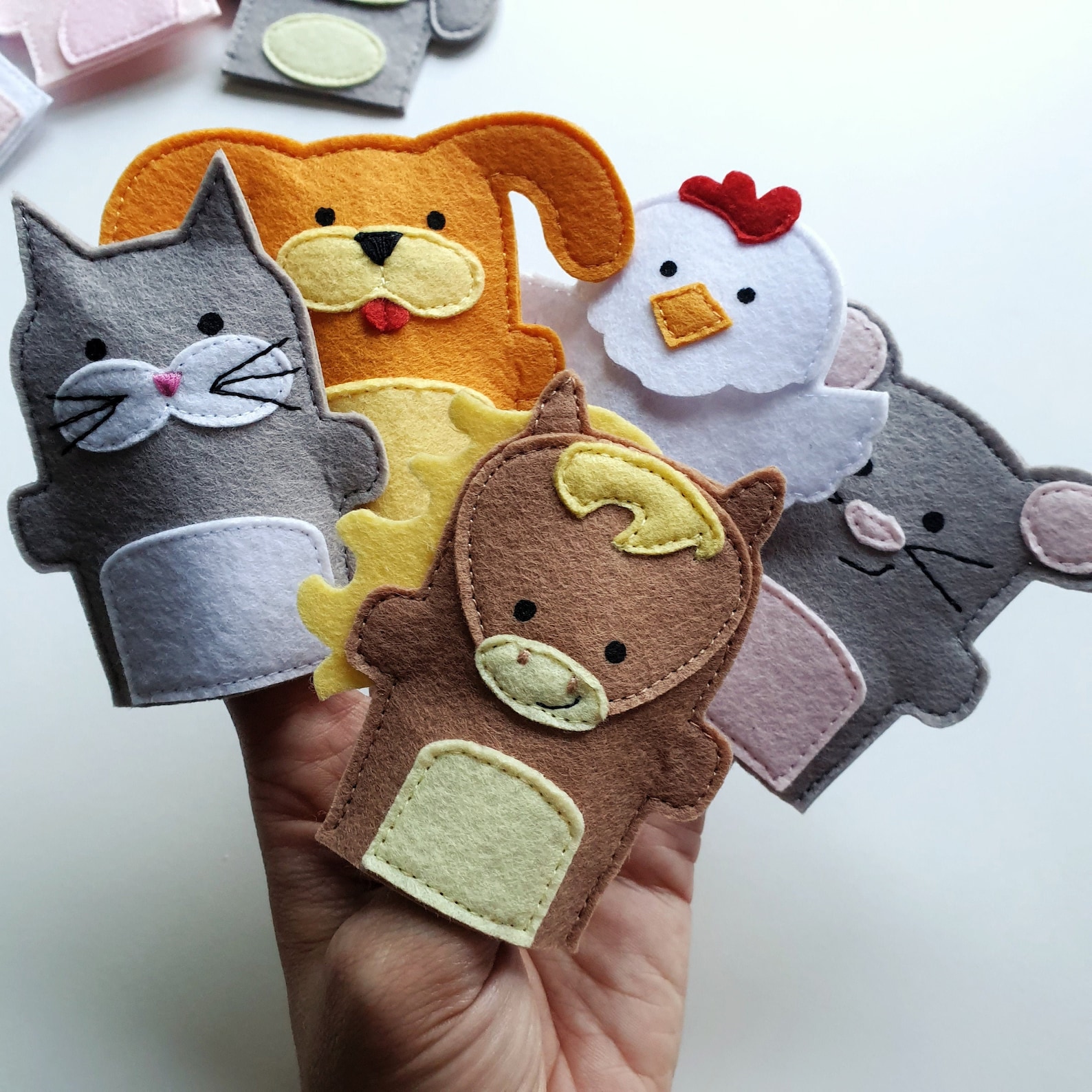 Farm Animals Finger Puppets Finger Puppets Set Montessori - Etsy