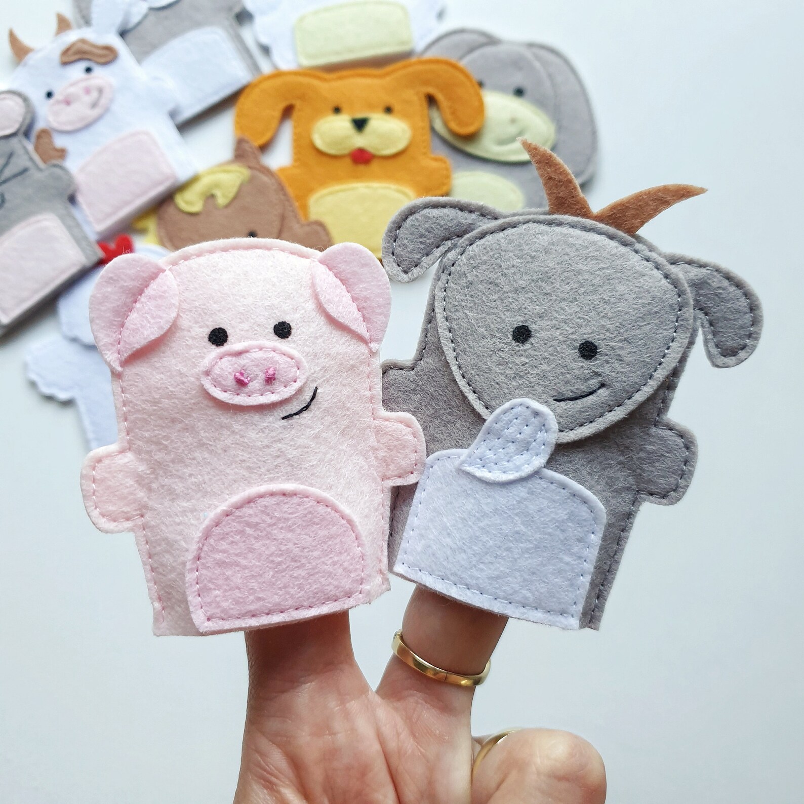 Farm Animals Finger Puppets Finger Puppets Set Montessori | Etsy