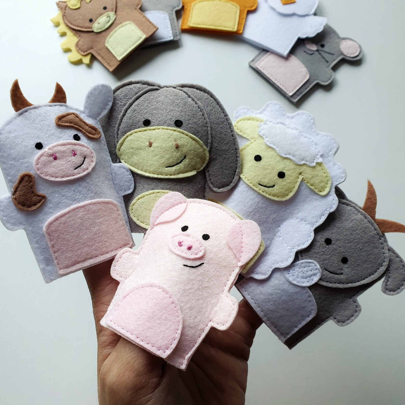 Farm Animals Finger Puppets Finger Puppets Set Montessori - Etsy