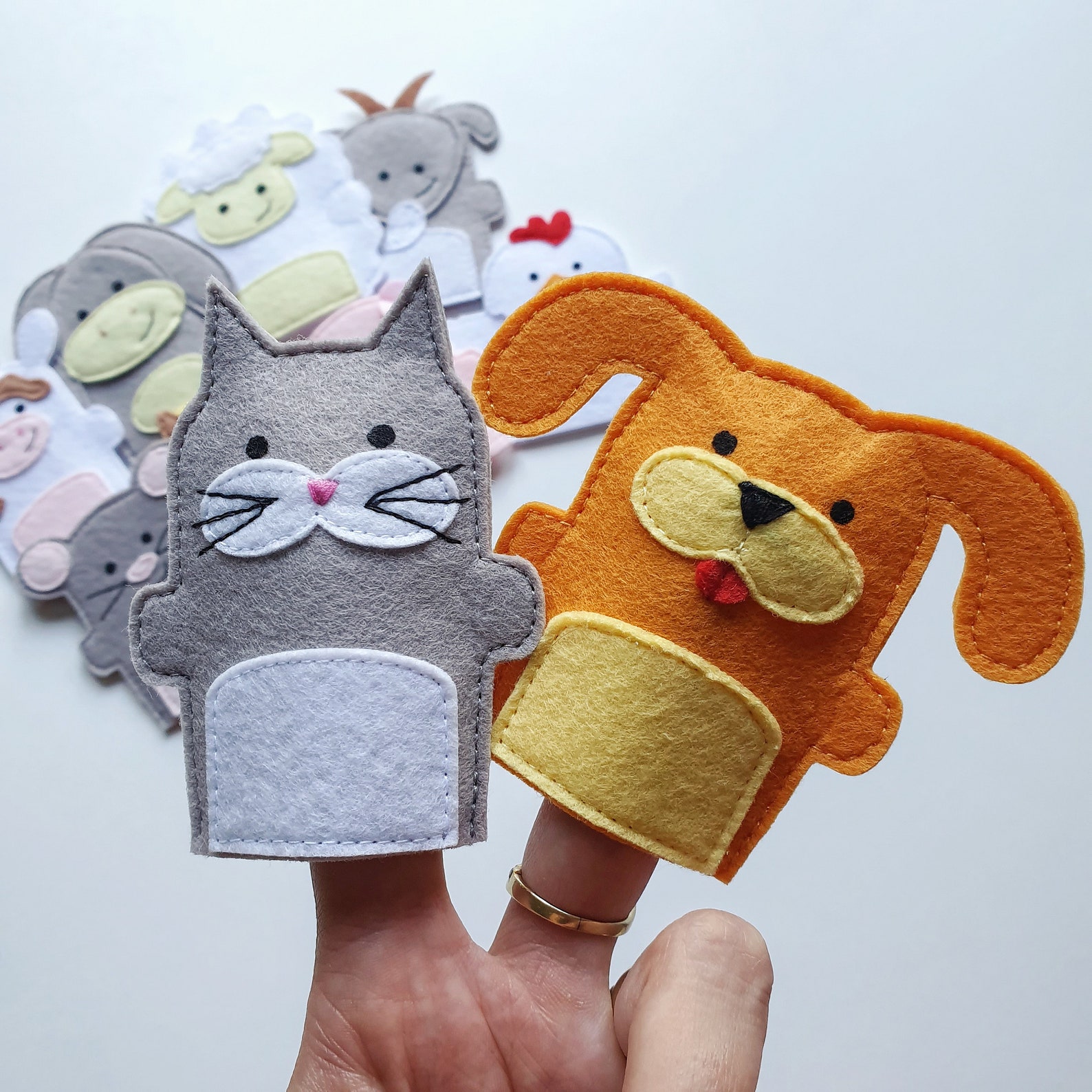 Farm Animals Finger Puppets Finger Puppets Set Montessori - Etsy