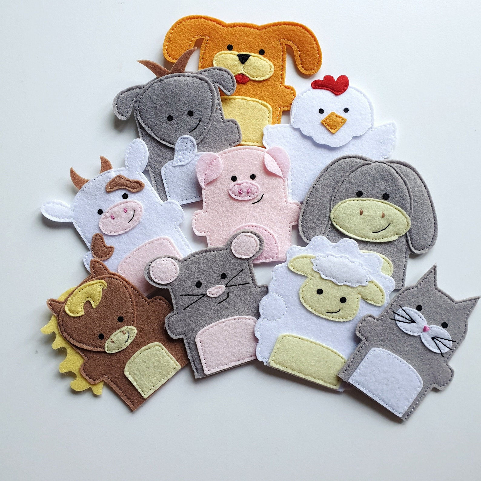 Farm Animals Finger Puppets, Finger Puppets Set, Montessori Baby Toys ...