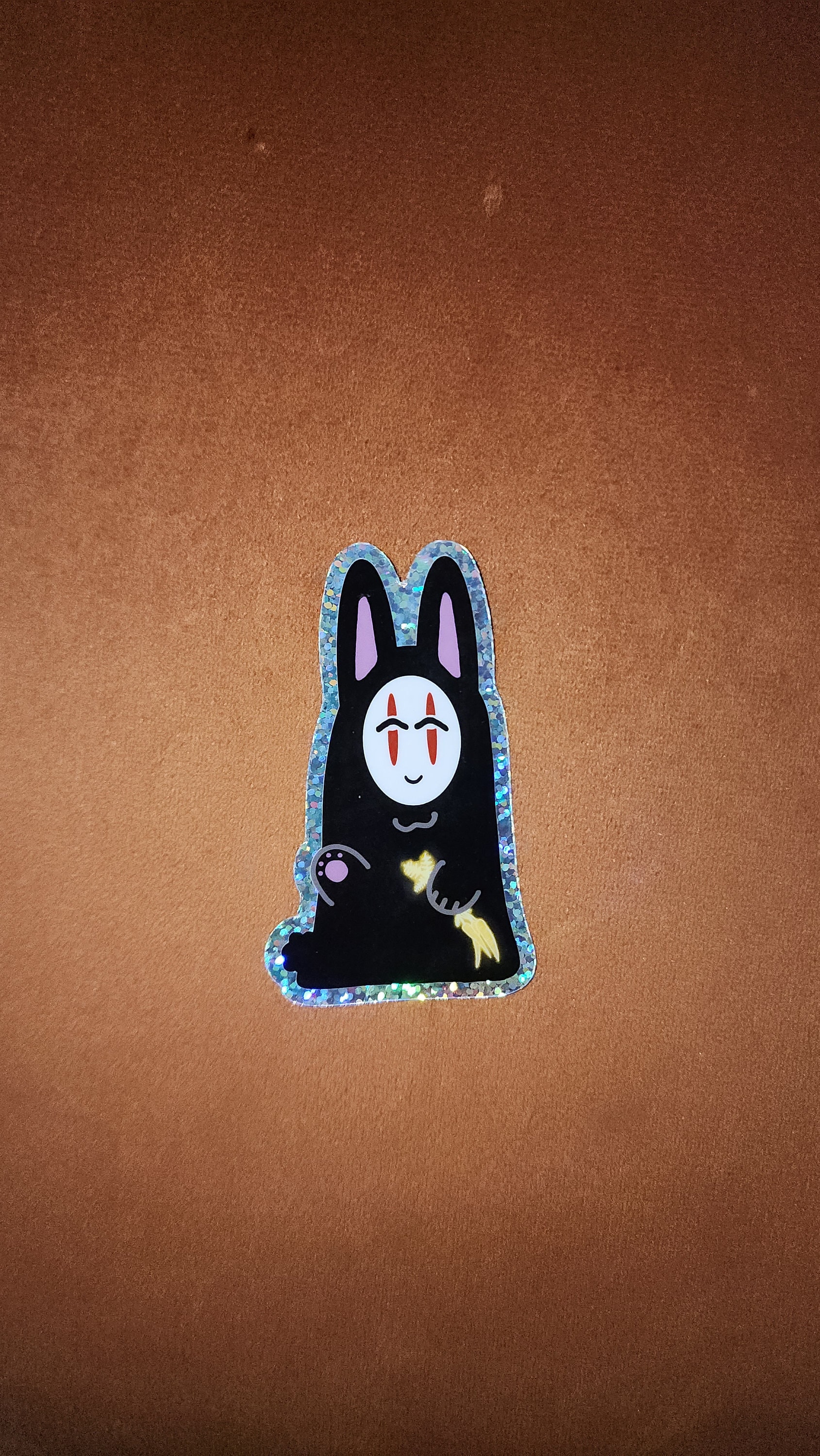 Bunny No Face Sticker | Holographic Glitter Sticker | Waterproof and UV ...