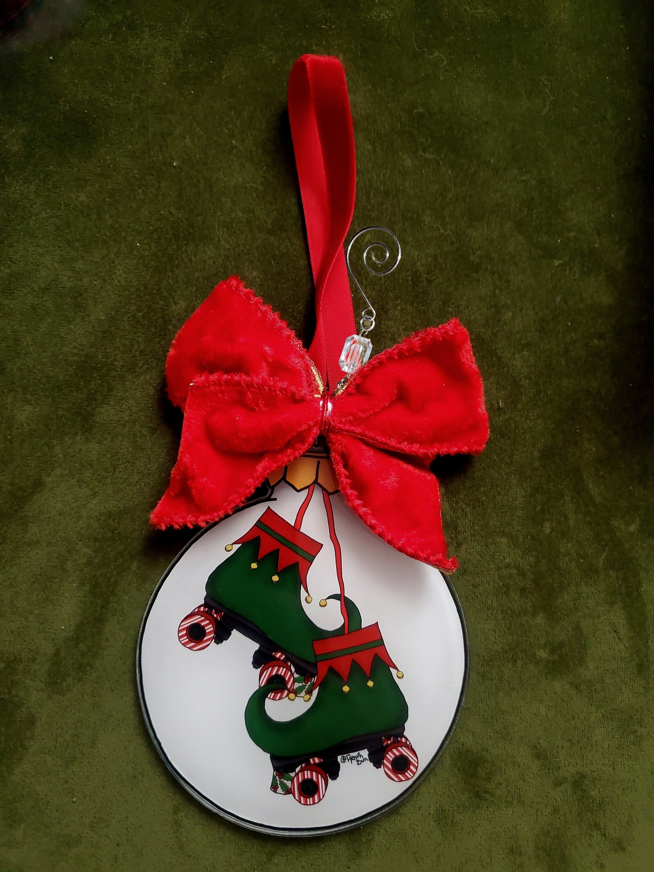 Elf Shoe Roller Skate Christmas Ornament Acrylic Roller Skate Christmas ...