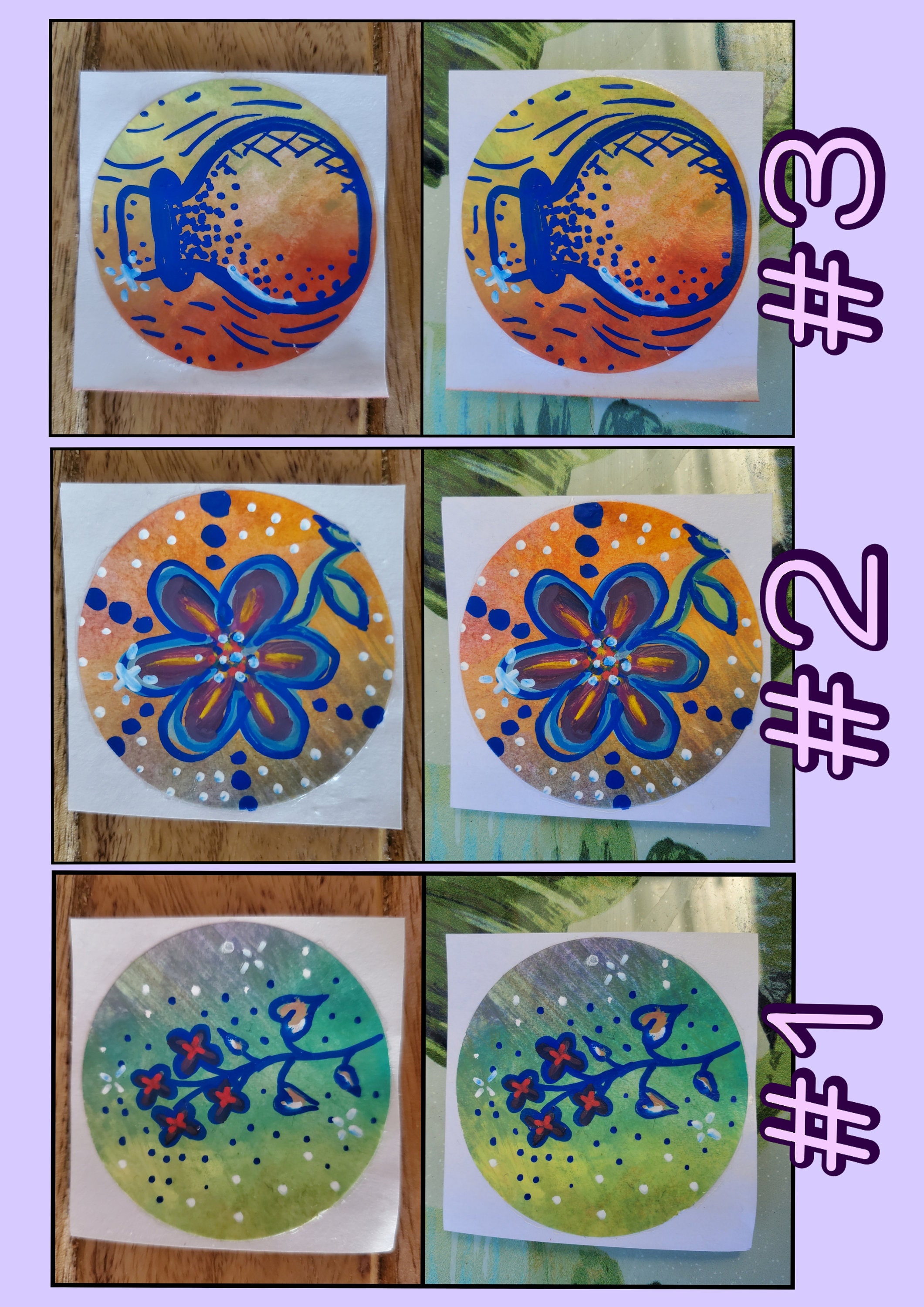Hand Drawn Stickers | 2 Inch Circle Sticker Collection, 17 Different ...