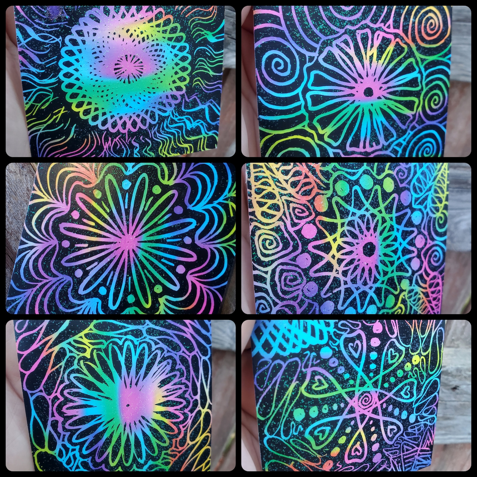 Glitter Finish Rainbow Scratch Art Collection #1-6 - Etsy