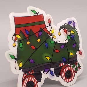 Elf Shoe Roller Skate With Christmas Lights - Transparent Sticker - Etsy