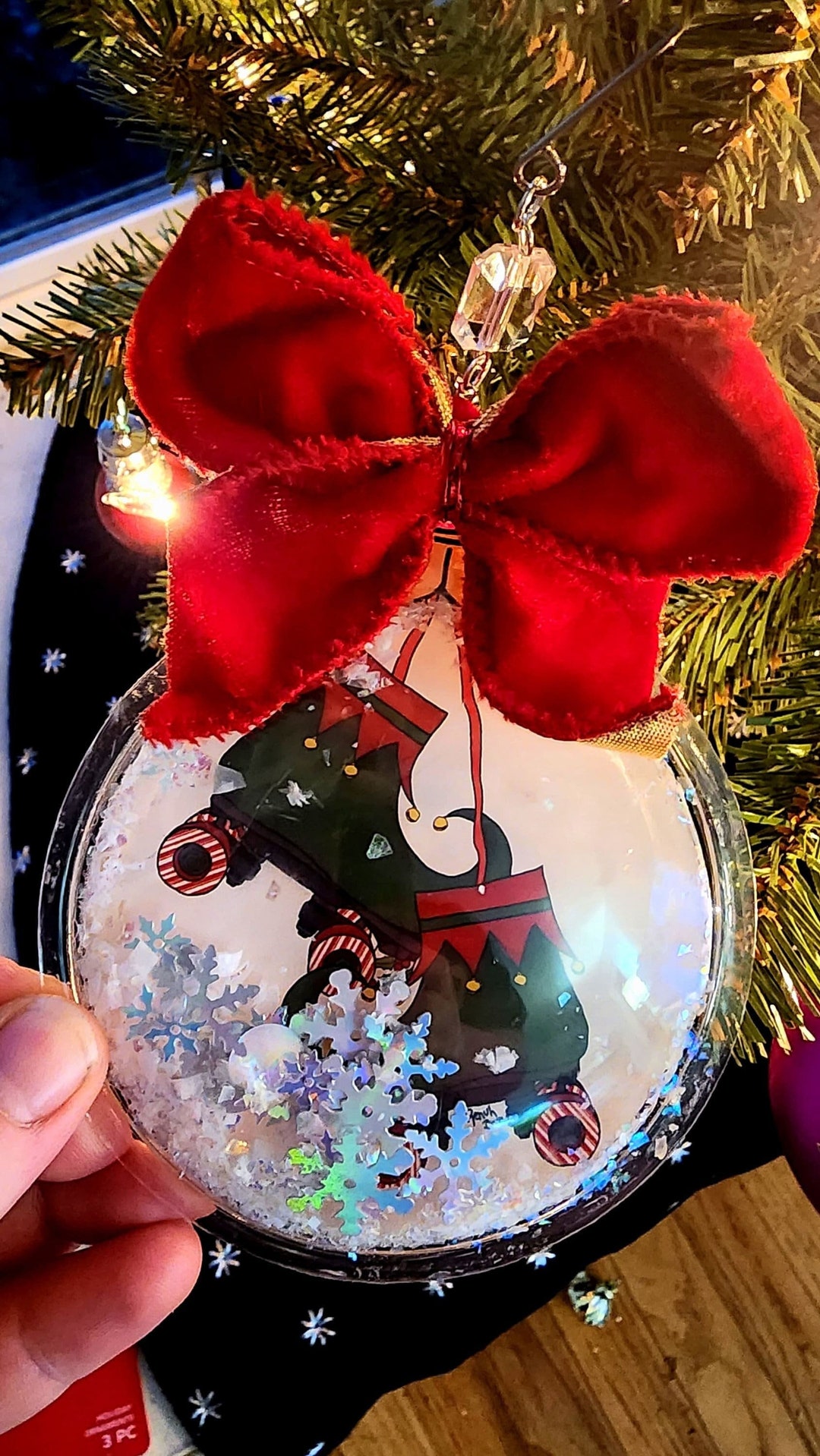 Elf Shoe Roller Skate Christmas Ornament | Acrylic Roller Skate ...