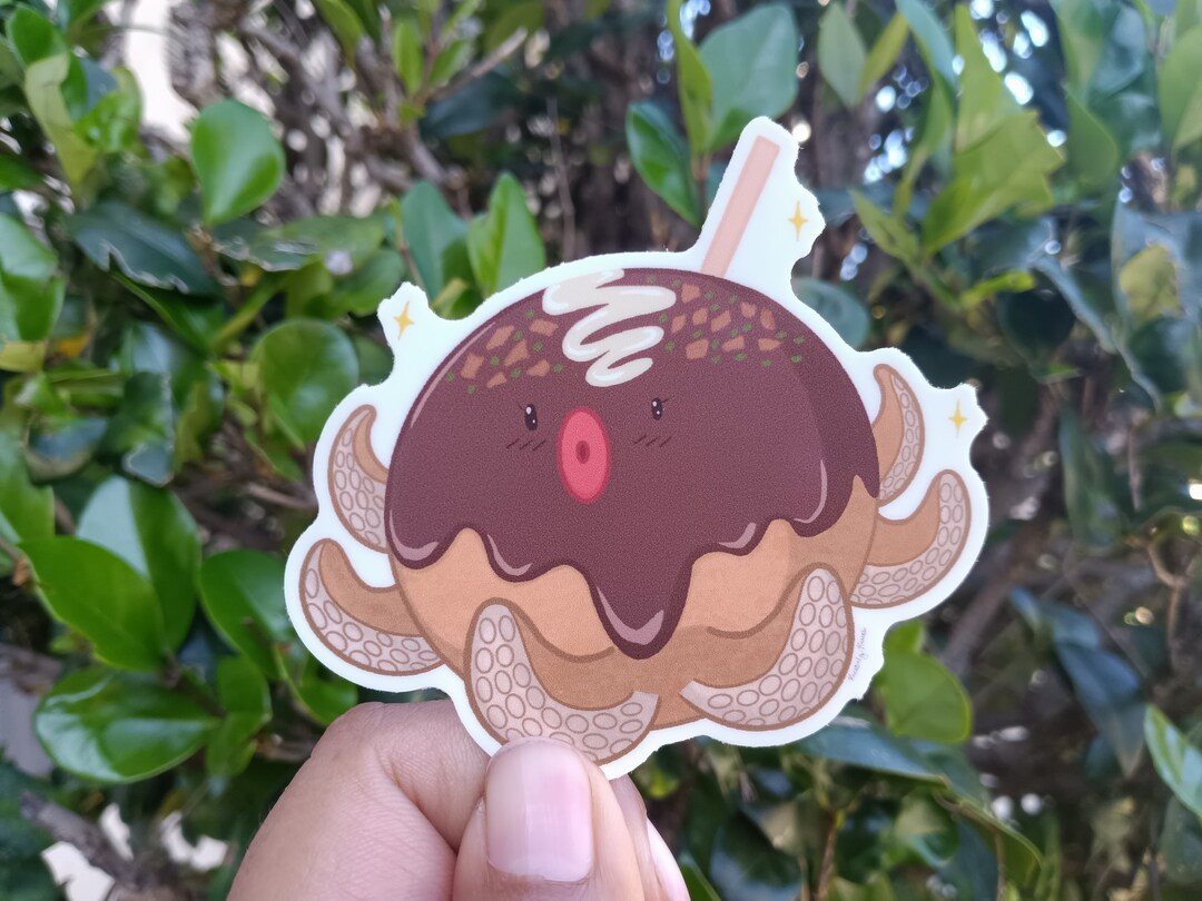 Mrs. Takoyaki Sticker| Cute Kawaii Anime Octopus Japanese Food Snack ...