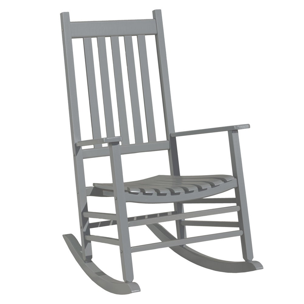Hardwood Mission Porch Rocker in Grey Painted Finish - Etsy