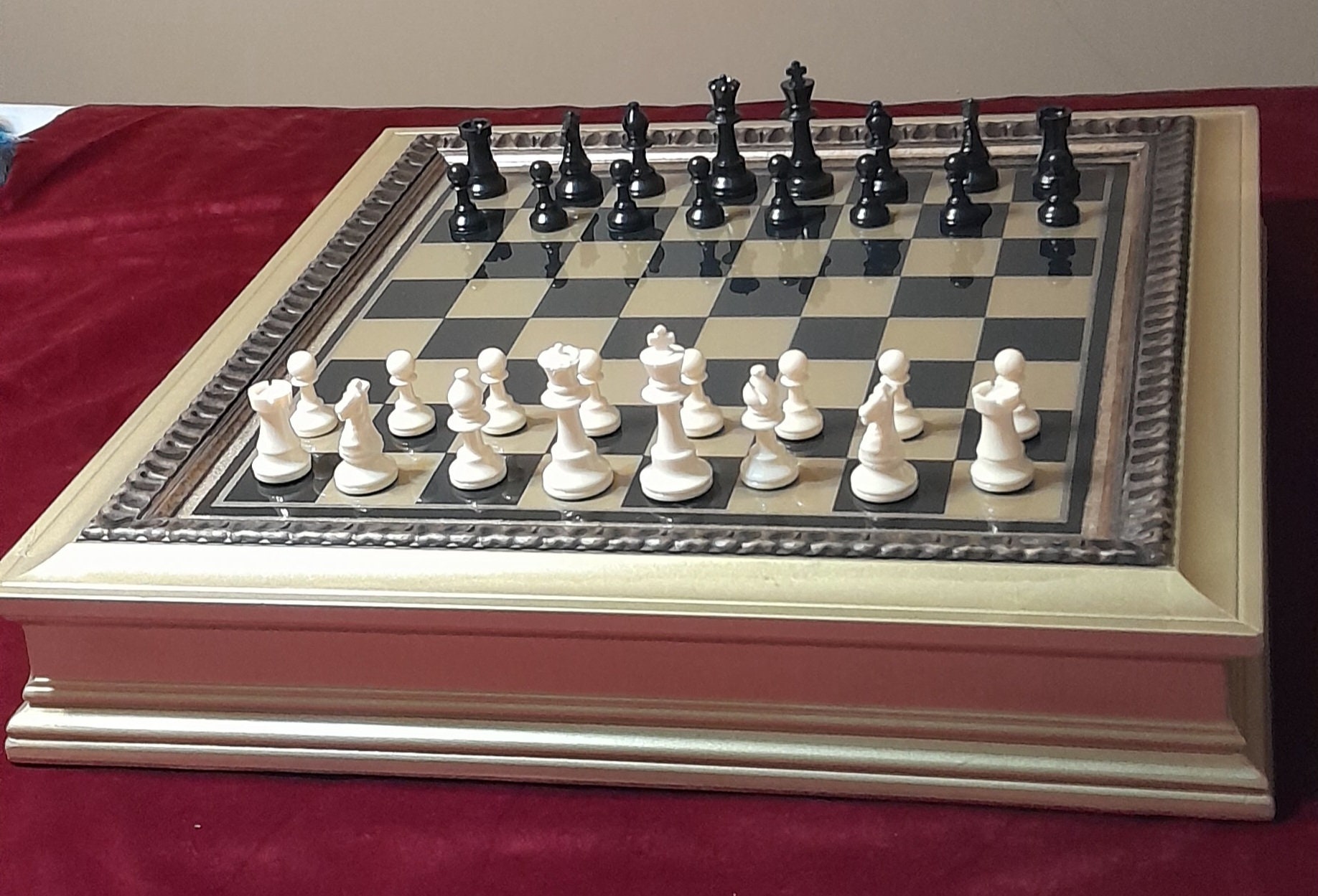 Chess Board With Playing Pieces - Etsy
