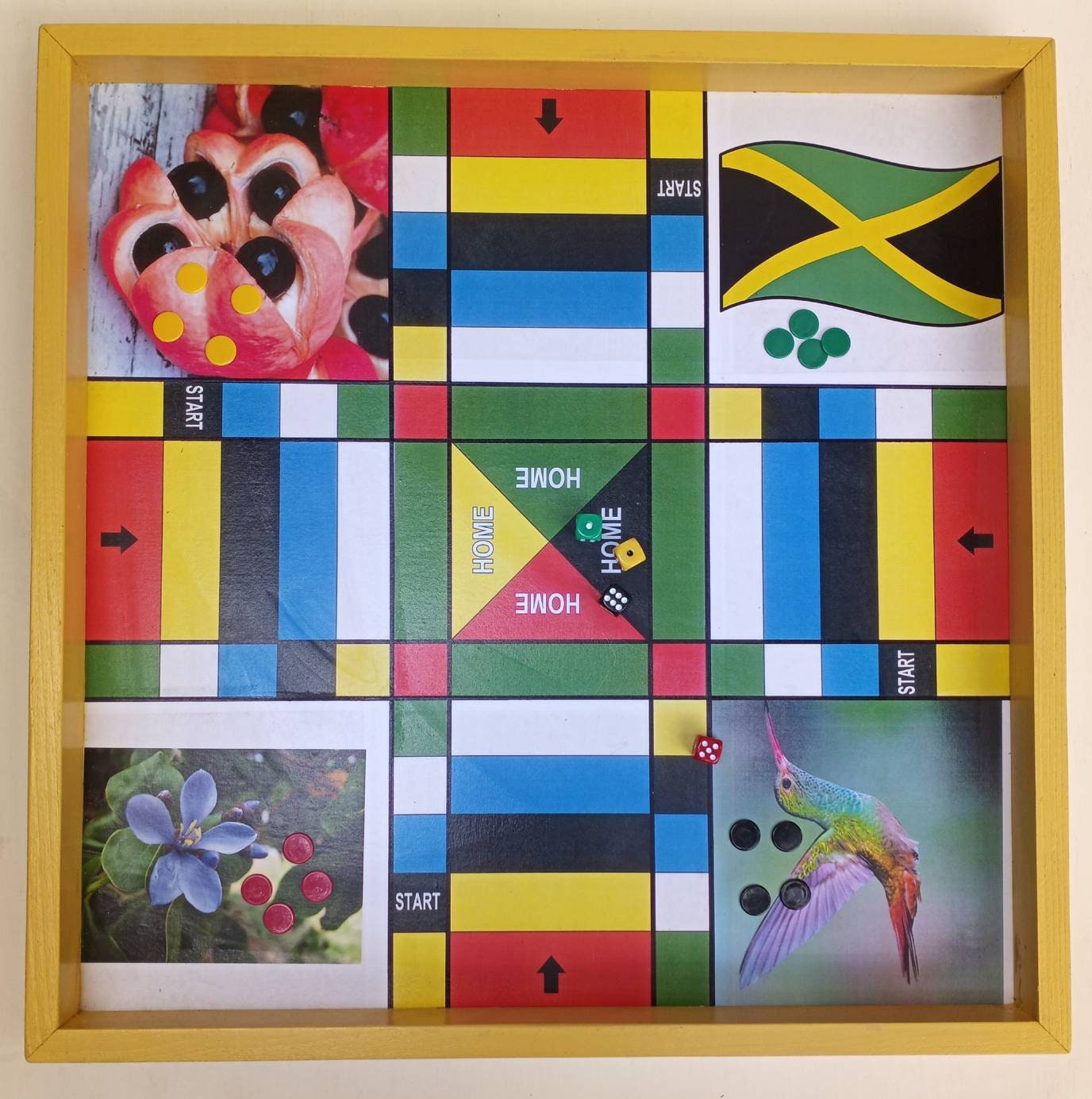 Jamaican National Symbols Ludi Board With Playing Pieces With Resin ...